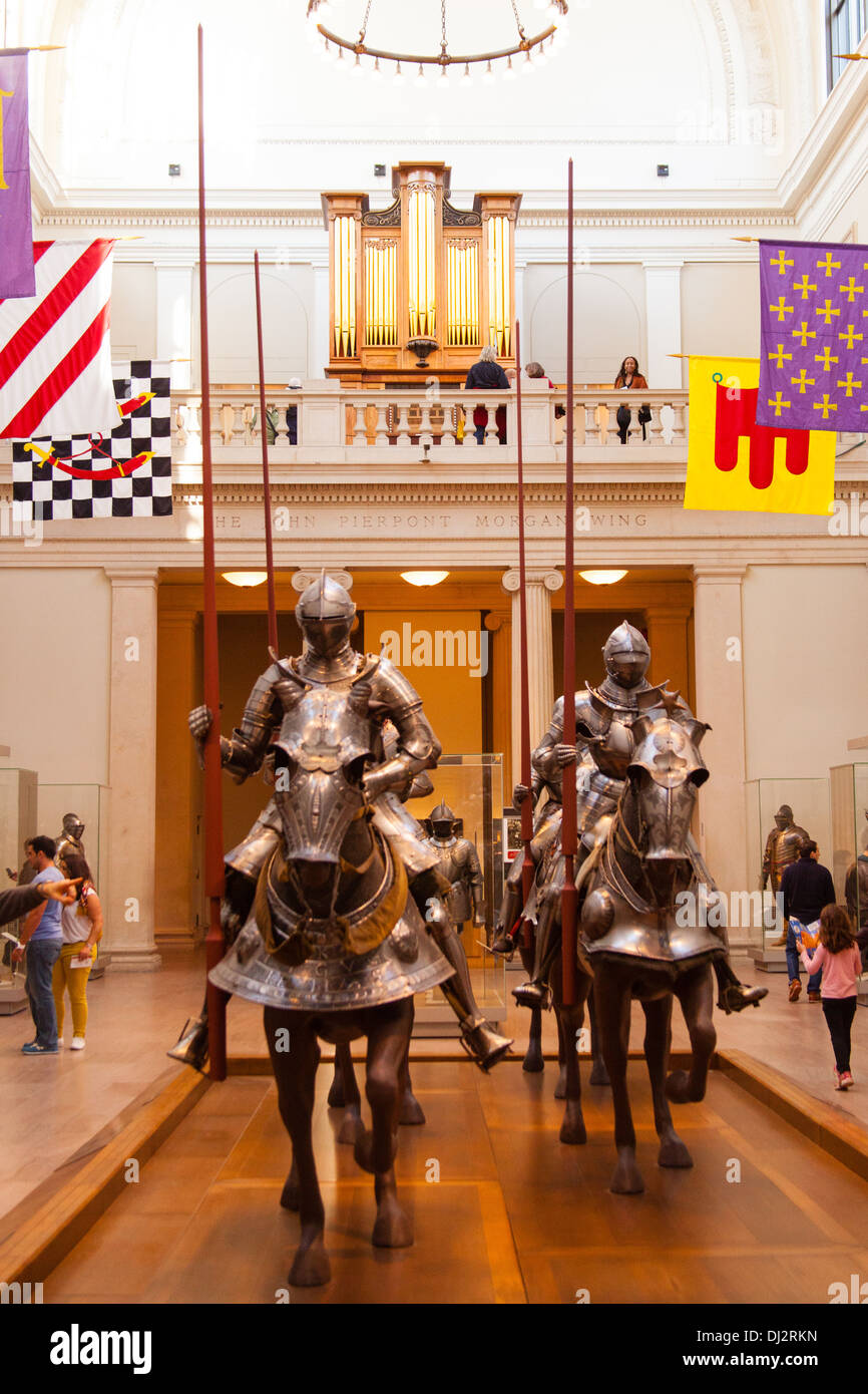 Mounted knights on display at The Metropolitan Museum of Art. New York ...
