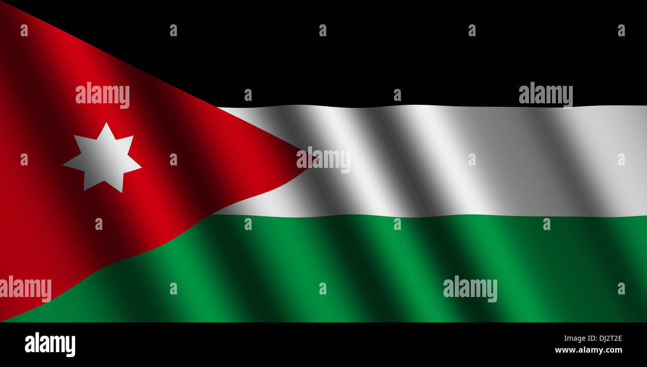 The Jordanian flag Stock Photo - Alamy