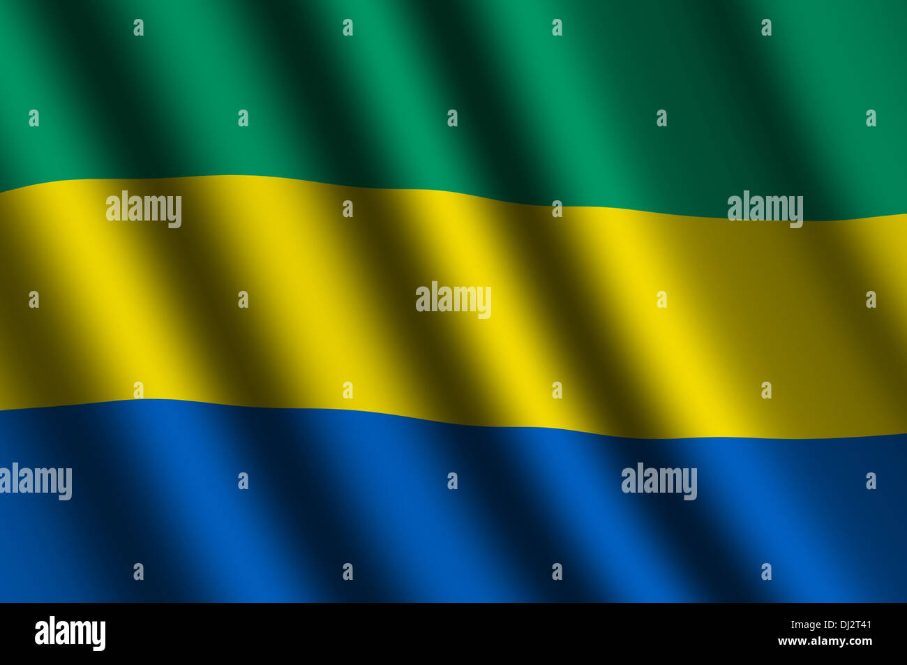 The Gabonese flag Stock Photo - Alamy