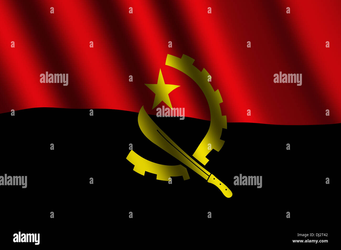 The Angolan flag Stock Photo - Alamy