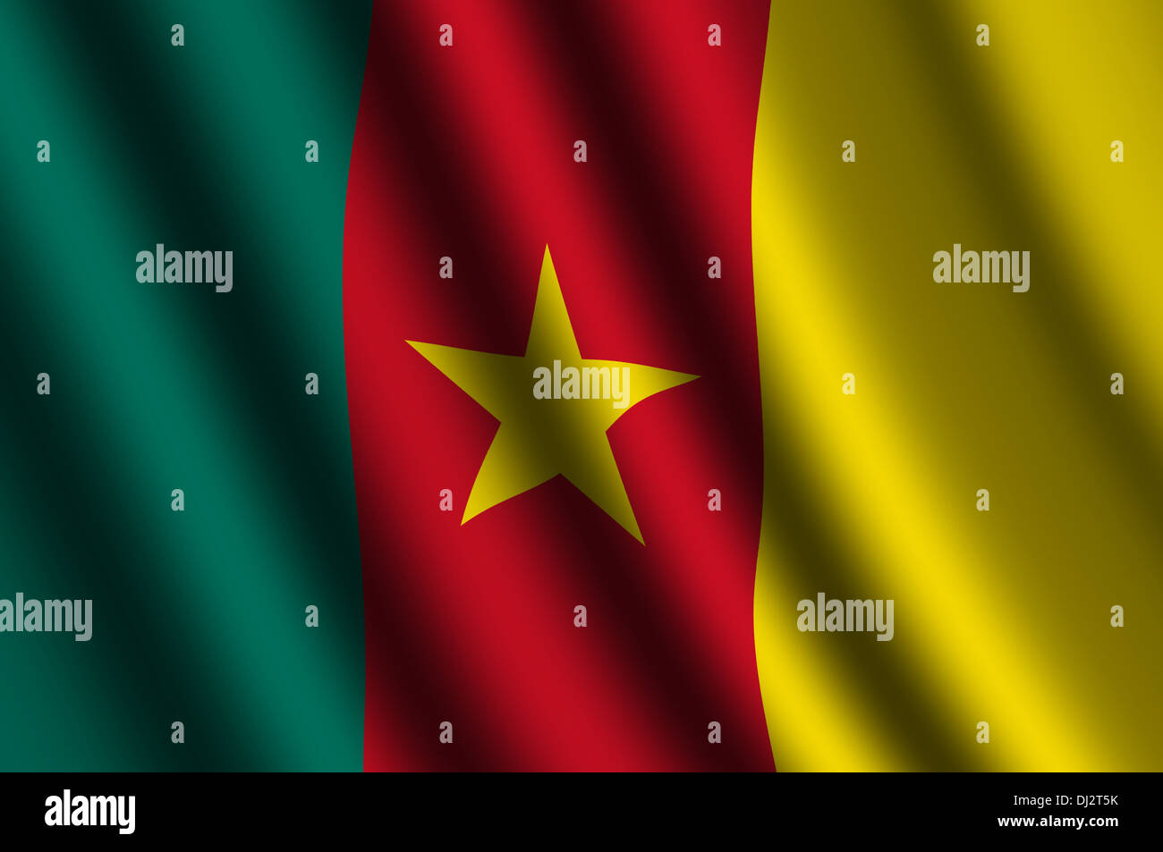 The Cameroonian flag Stock Photo - Alamy