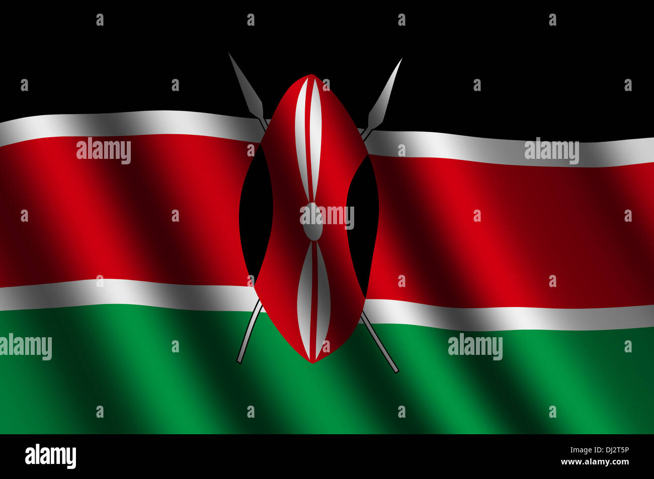 The Kenyan flag Stock Photo - Alamy