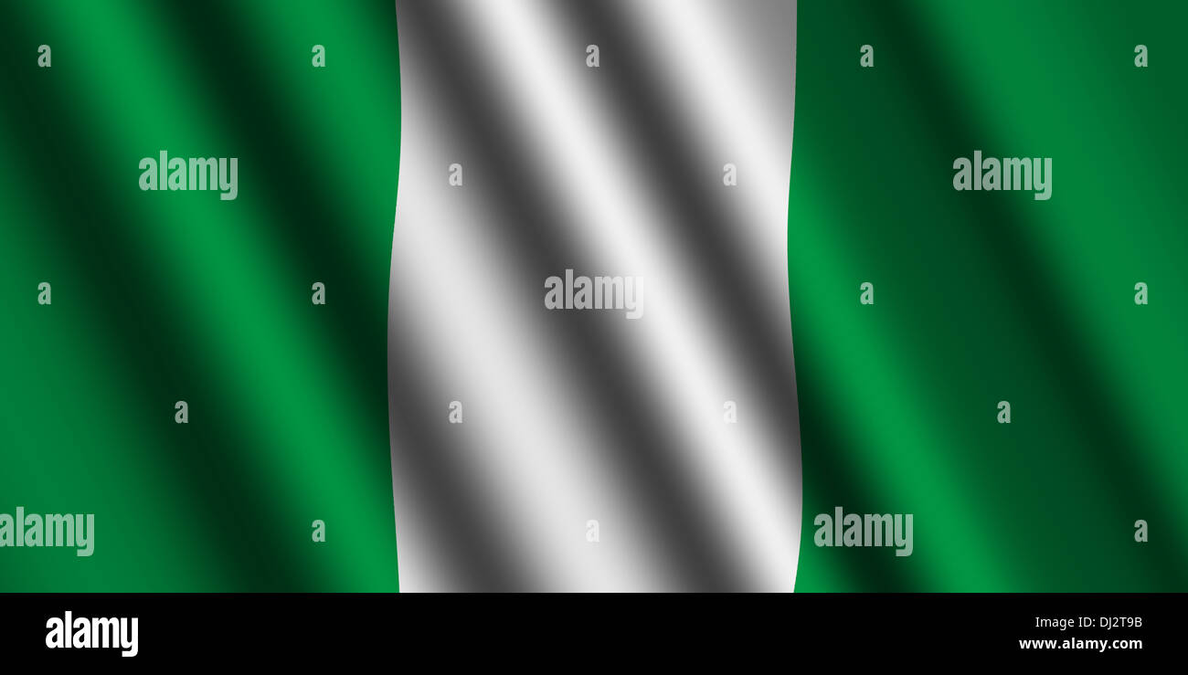 The Nigerian flag Stock Photo - Alamy