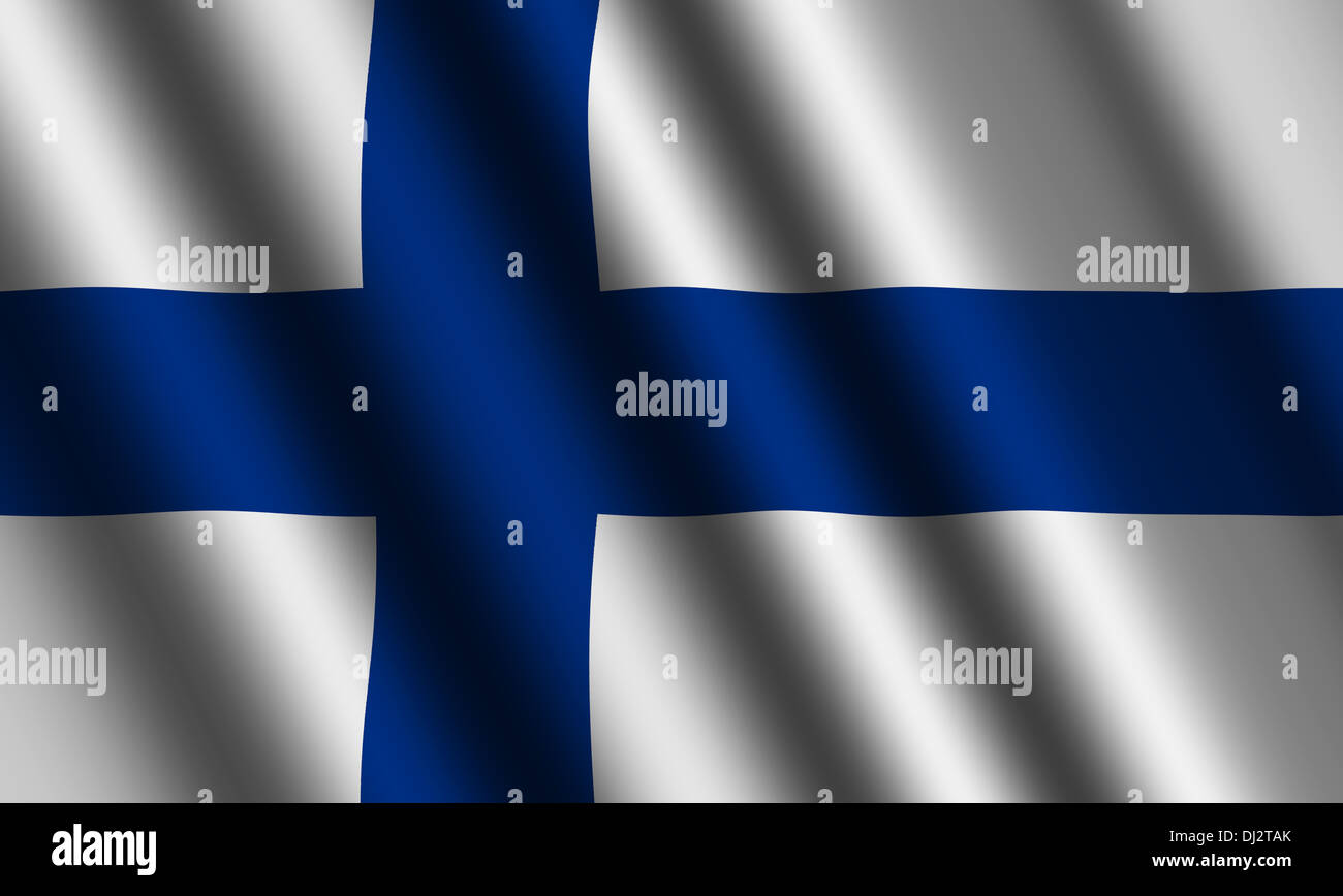 The Finnish flag Stock Photo - Alamy