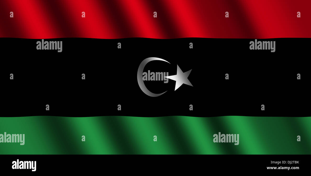 The Libyan flag Stock Photo - Alamy