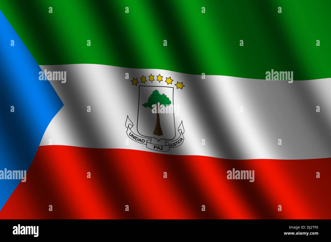 The Equatorial Guinea flag Stock Photo - Alamy