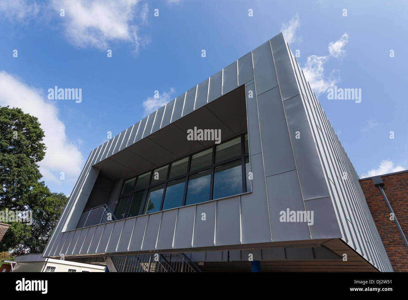 Modern school science extension building exterior Stock Photo - Alamy