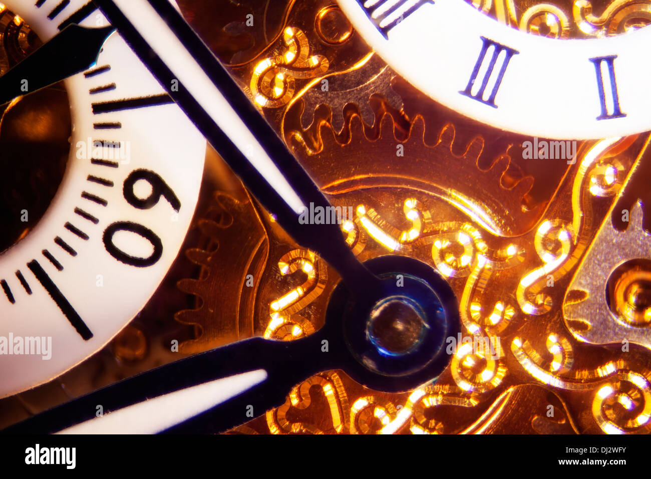 Micro photo of a clockwork Stock Photo - Alamy