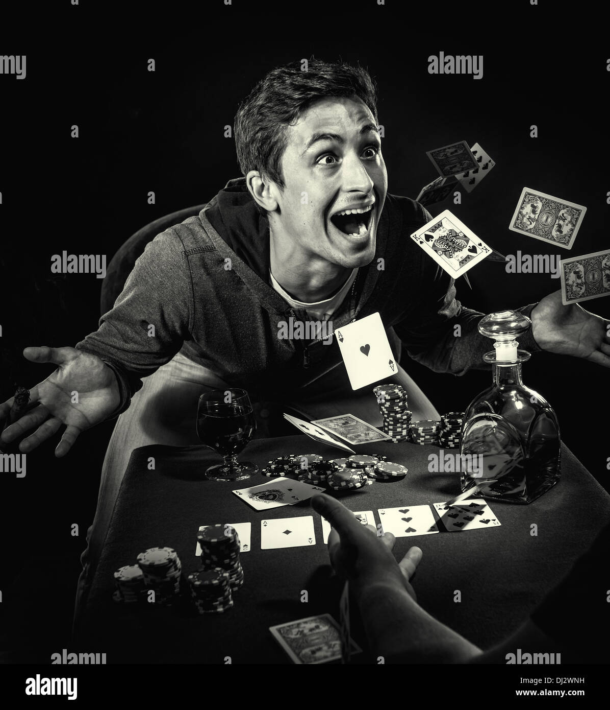 Poker game man hi-res stock photography and images - Alamy