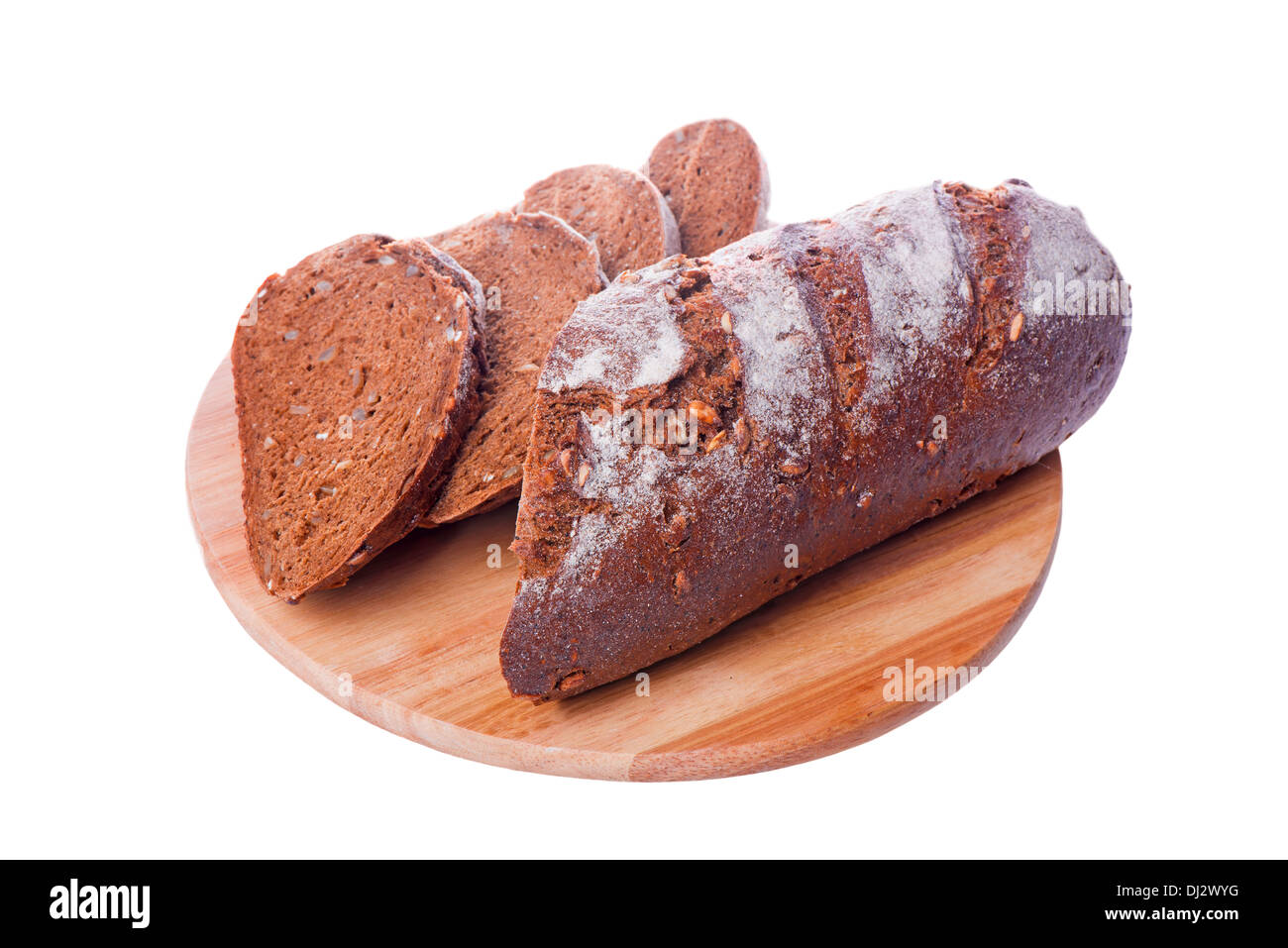 Fresh whole grain bread cut in half Stock Photo - Alamy