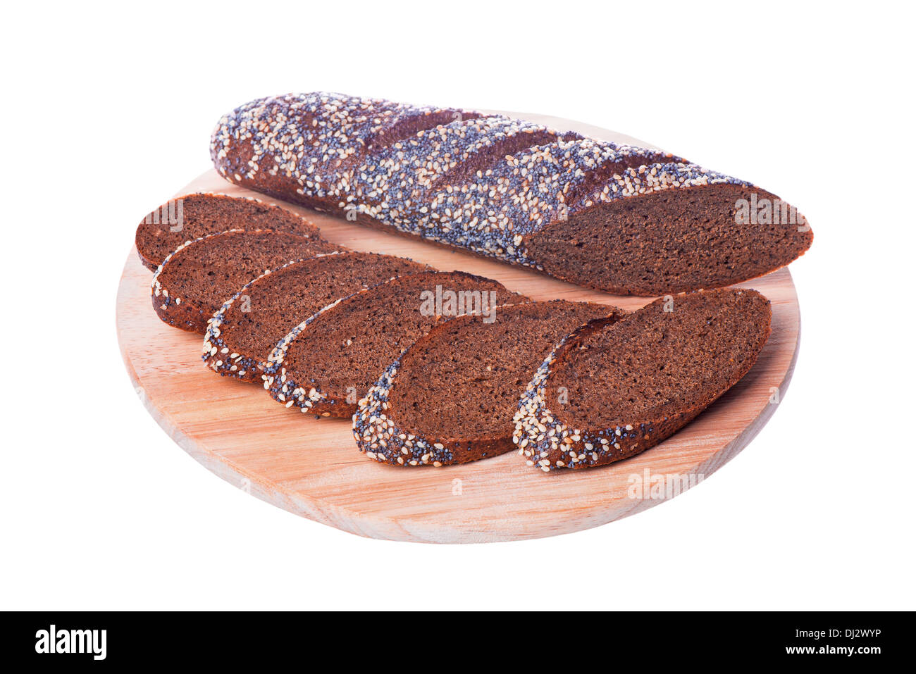 Fresh whole grain bread cut in half Stock Photo - Alamy