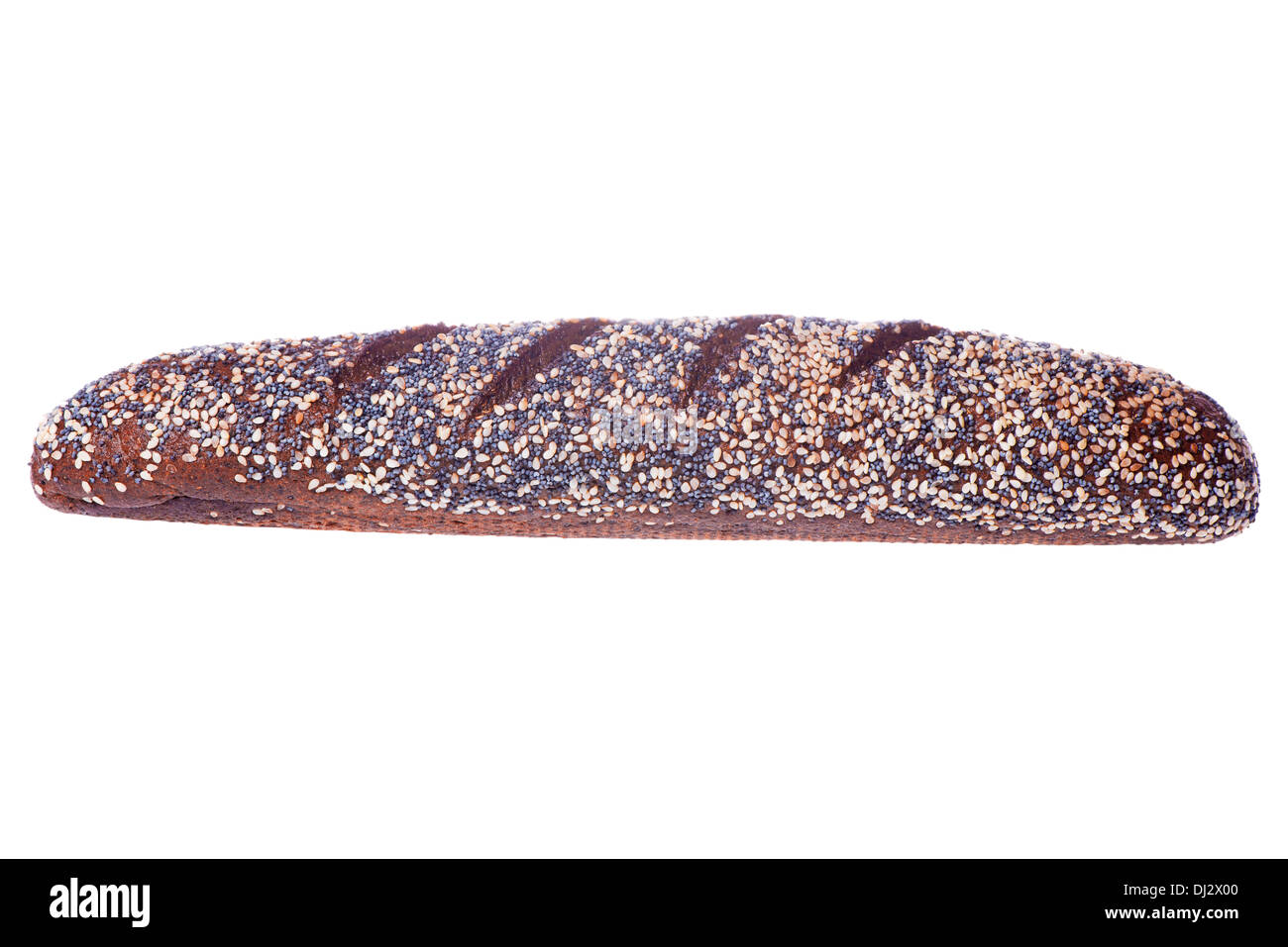 Fresh whole grain bread cut in half Stock Photo - Alamy