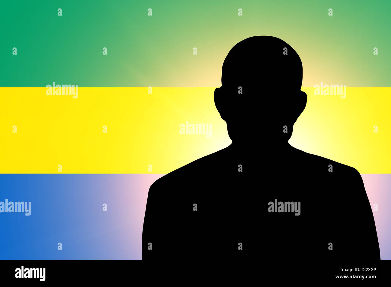 The Gabonese flag Stock Photo - Alamy