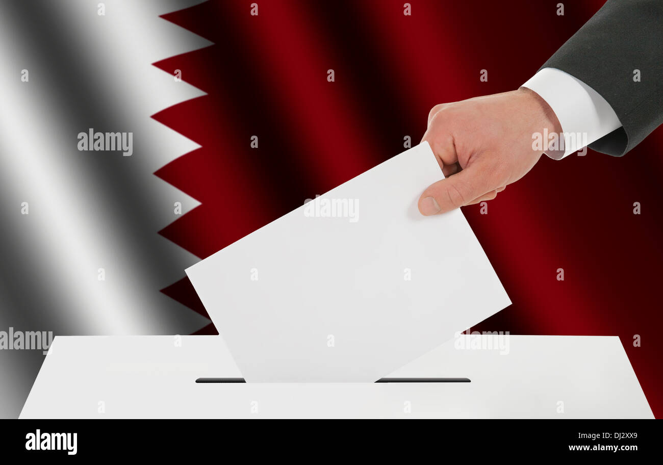 The Qatari flag Stock Photo - Alamy