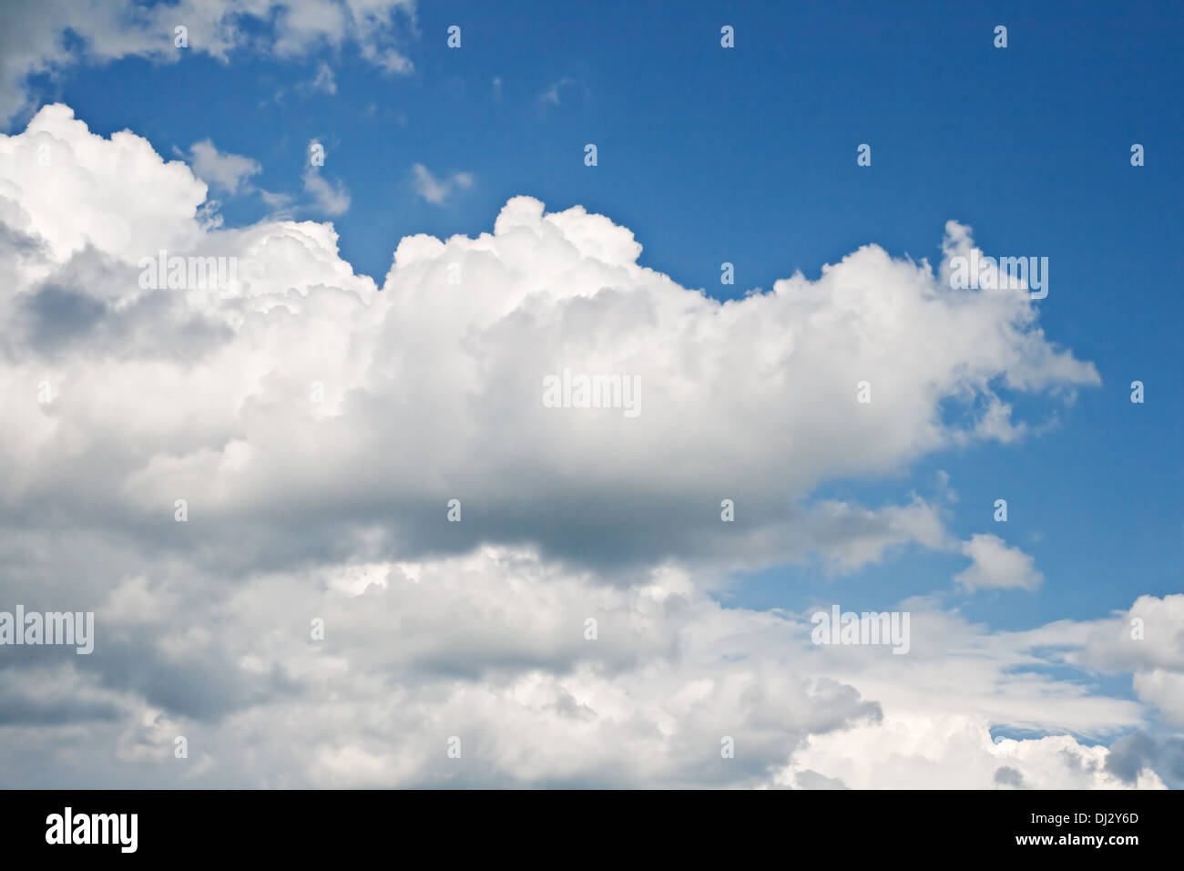 Blue sky with white clouds, wide angle Stock Photo - Alamy