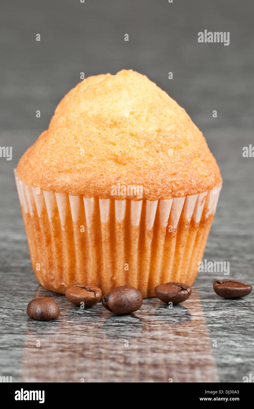 Single muffin on reflective background Stock Photo - Alamy