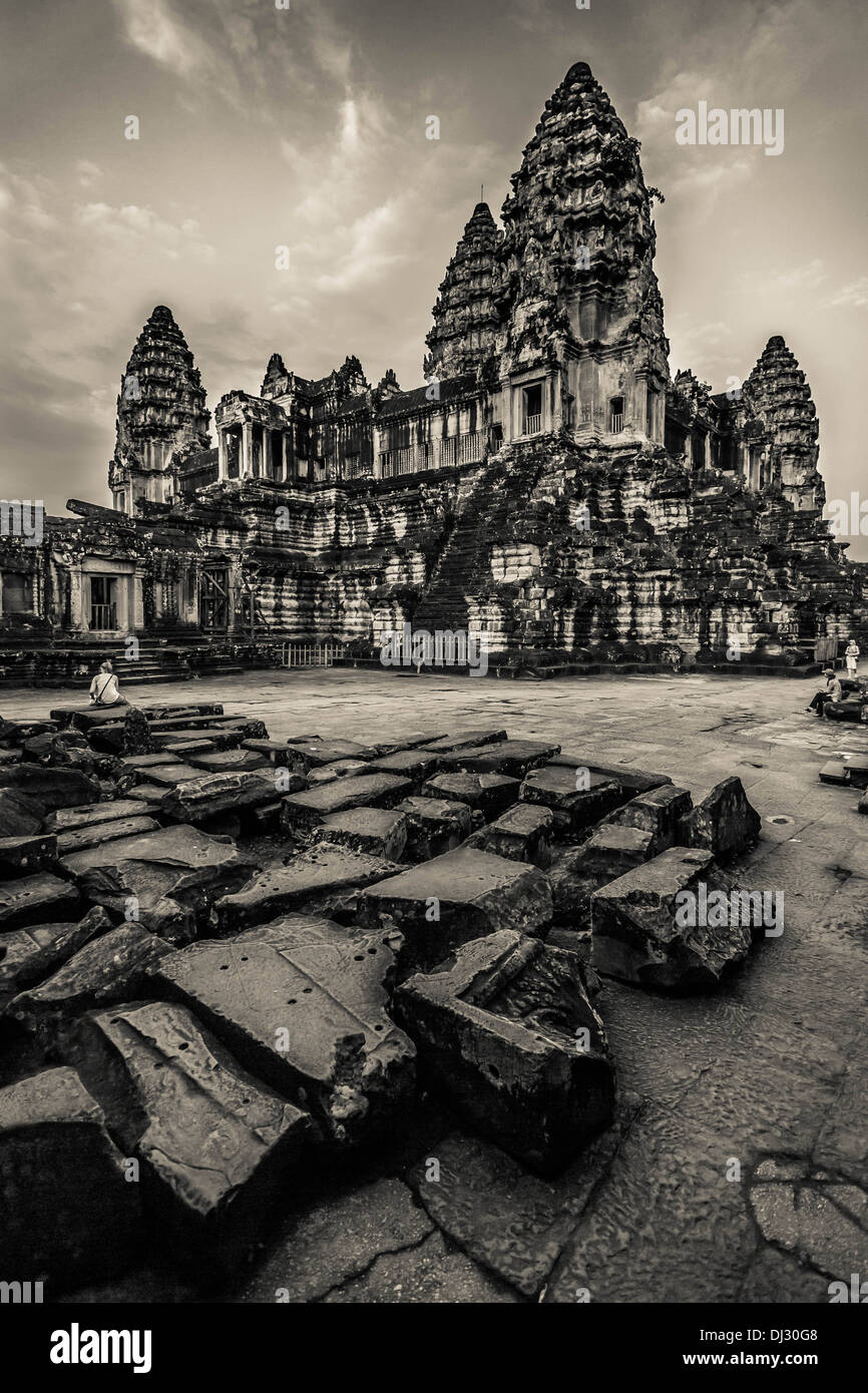 Black and White Angkor Wat Stock Photo - Alamy