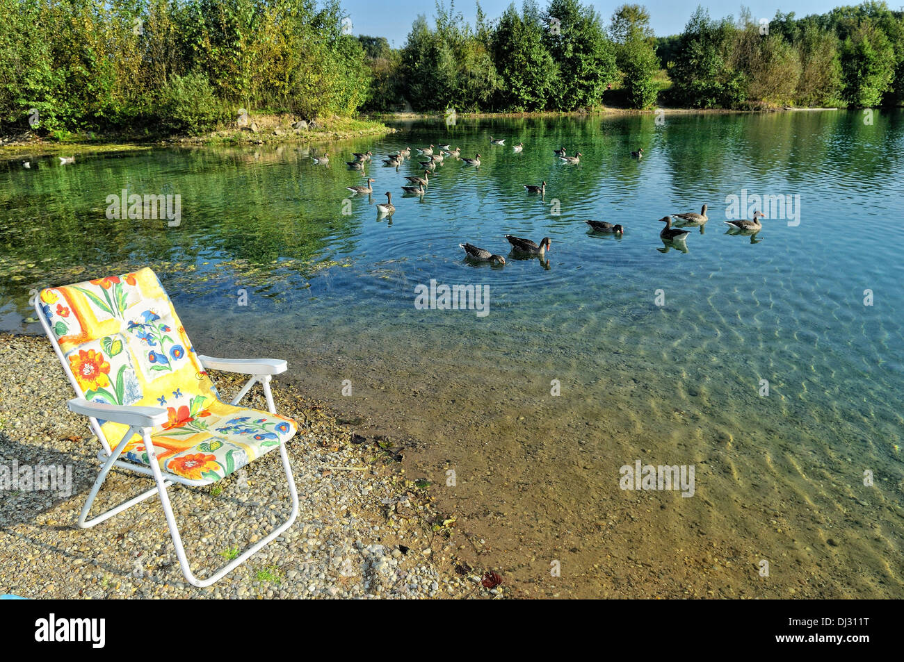 Relax by the lake Stock Photo - Alamy