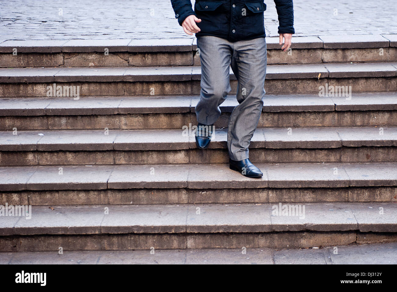 Legs and rushing down stairs hi-res stock photography and images - Alamy