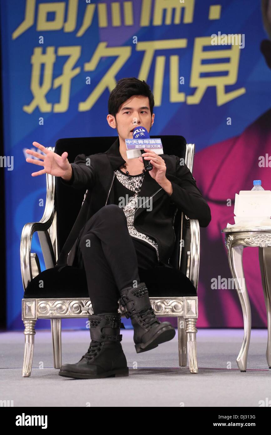 Taipei, Taiwan, 19 November 2013. Singer Jay Chou participates in CTI ...