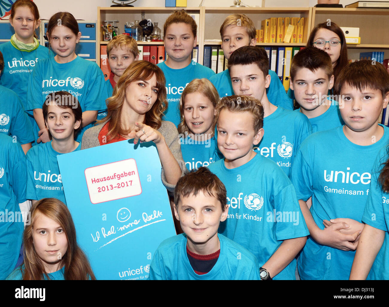 Berlin, Germany. 20th Nov, 2013. Unicef ambassador Eva Padberg visits a ...