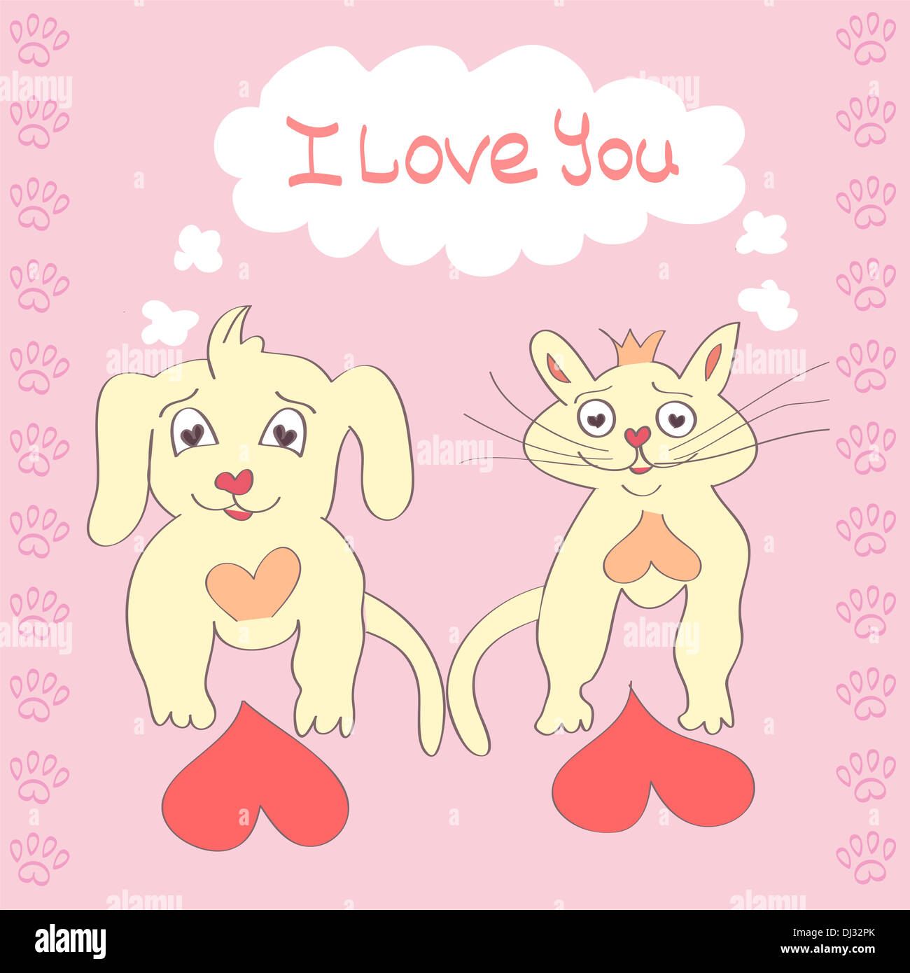 Dog And Cat Valentine