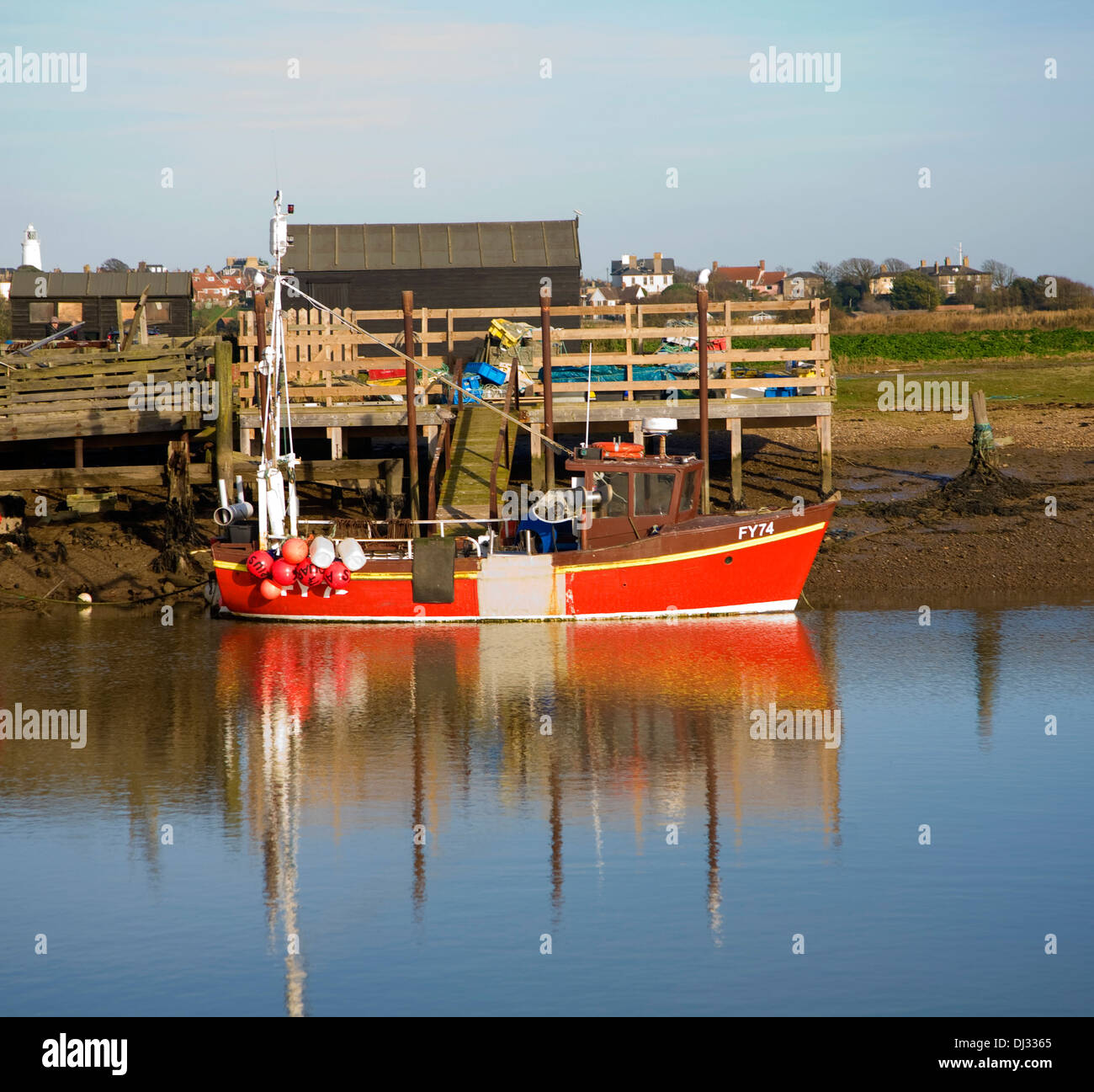 Boats on River Blyth, Southwold harbour from Walberswick, Suffolk ...