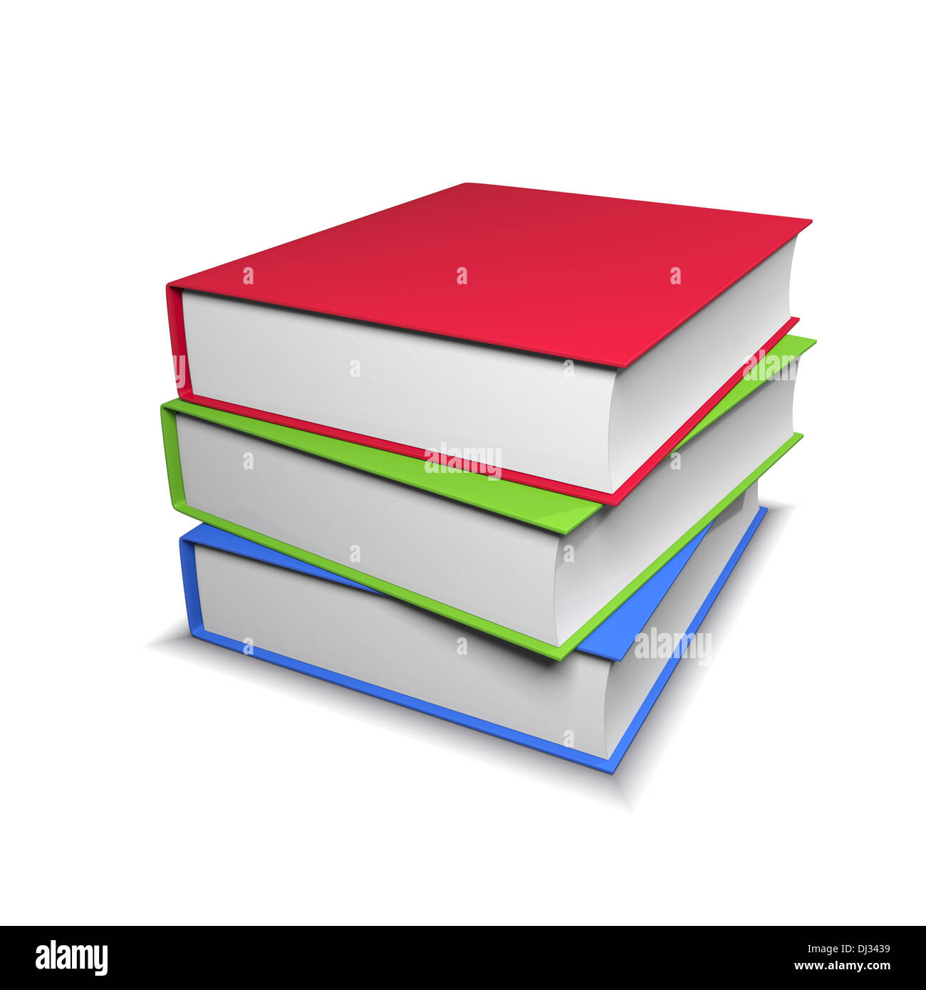 Stack of colorful book - isolated on white background Stock Photo - Alamy