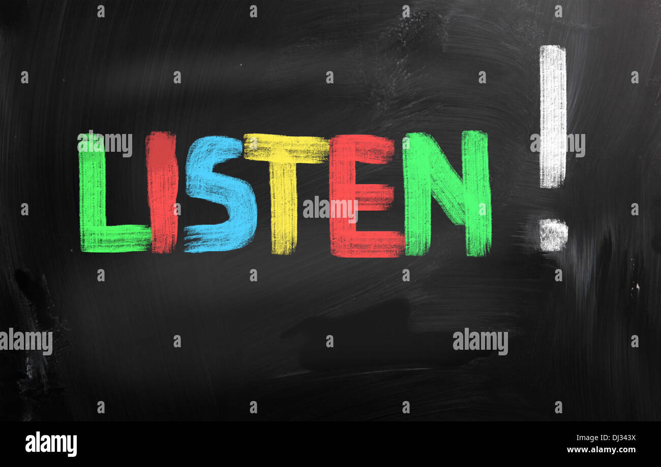 School announce listen hi-res stock photography and images - Alamy