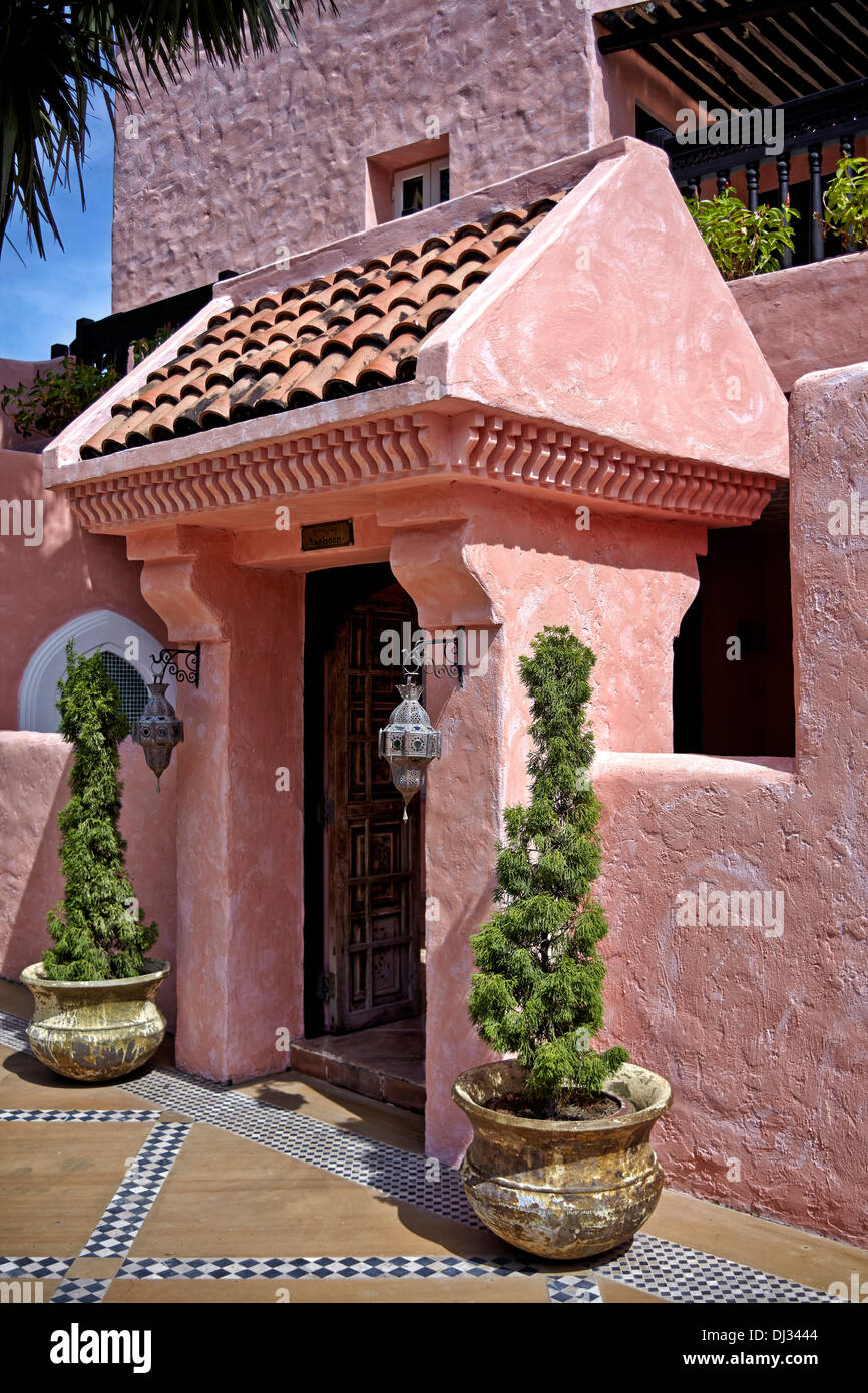 Entrance door and porch at a Moroccan styled villa Stock Photo - Alamy