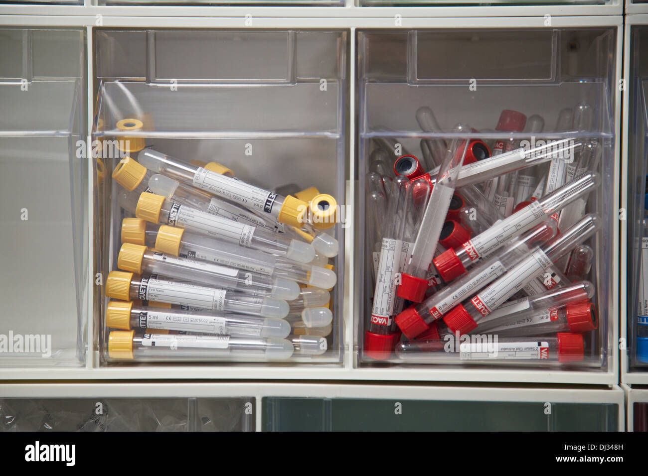 NHS drugs and equipment storage units containing a variety of medical ...