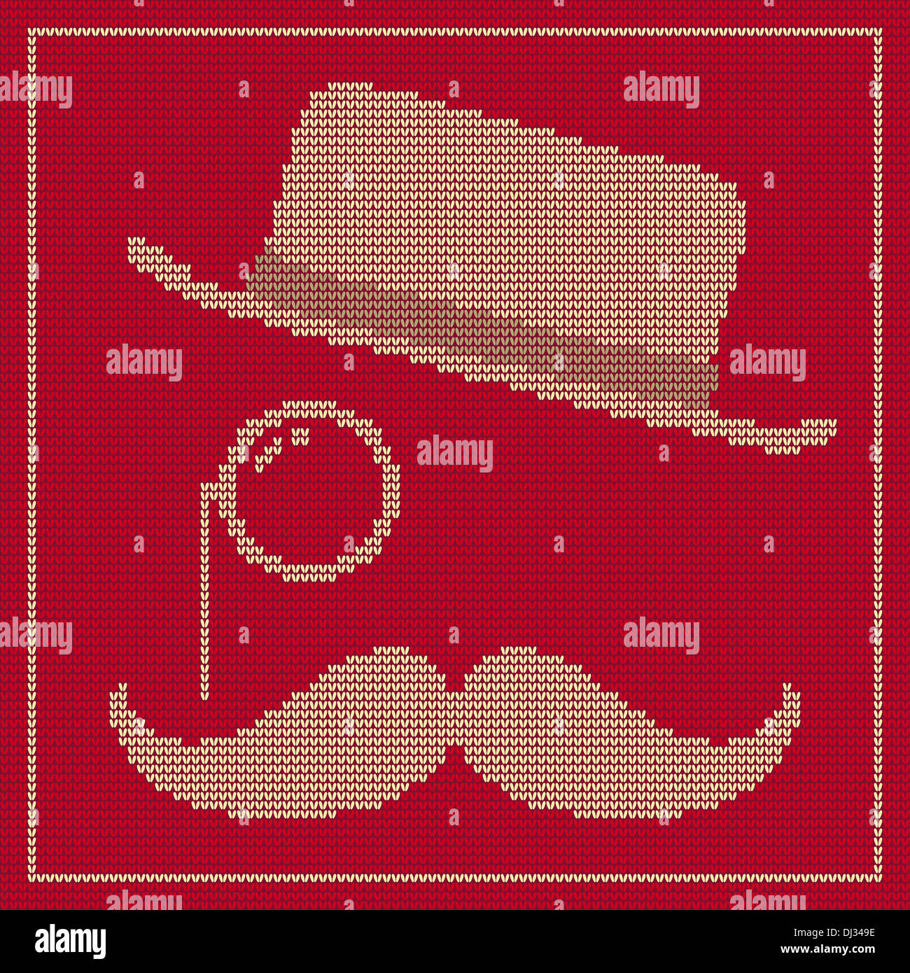 Hipster trend: vintage hat, monocle and moustache Stock Photo - Alamy