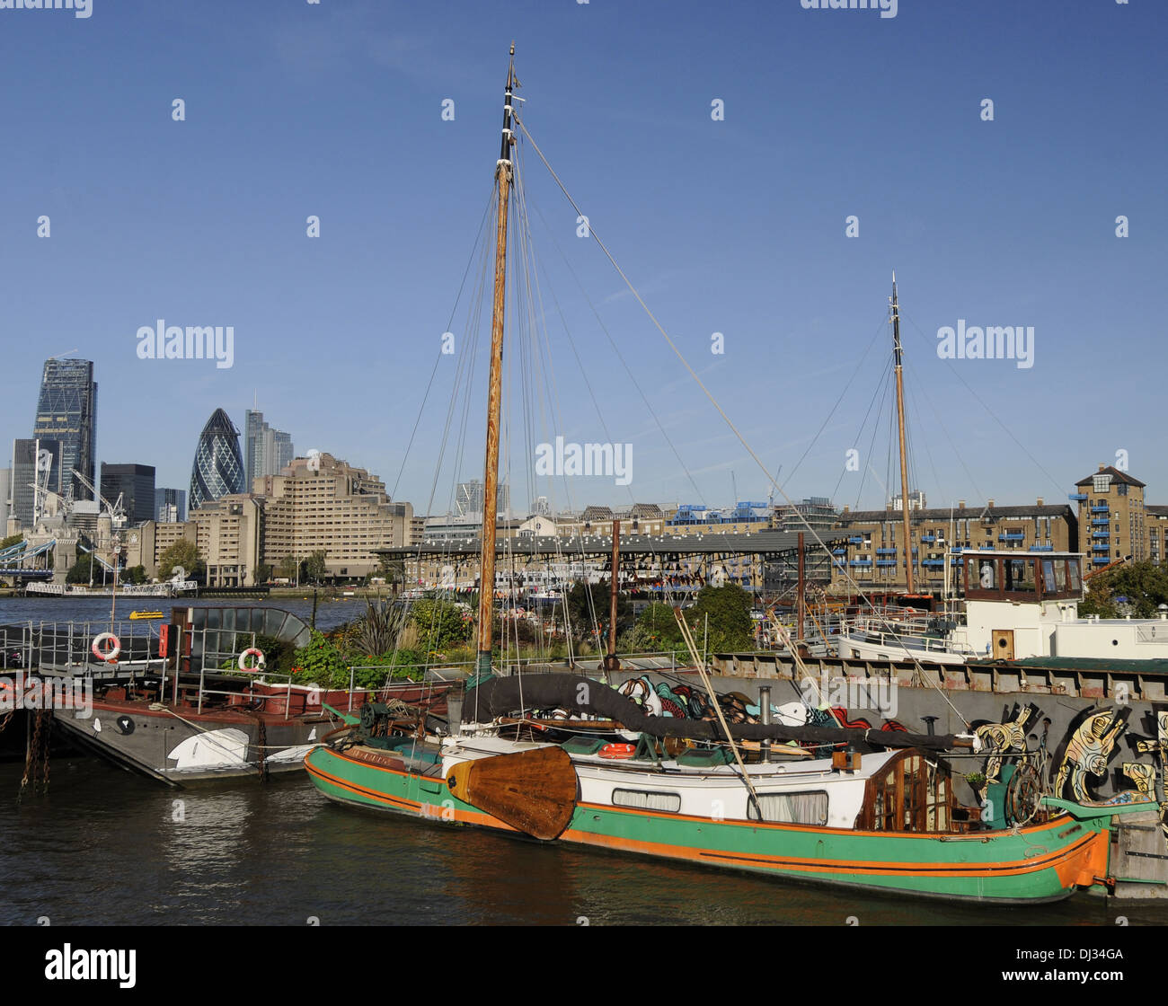 View towards the City of London from Downings Roads Moorings on the ...