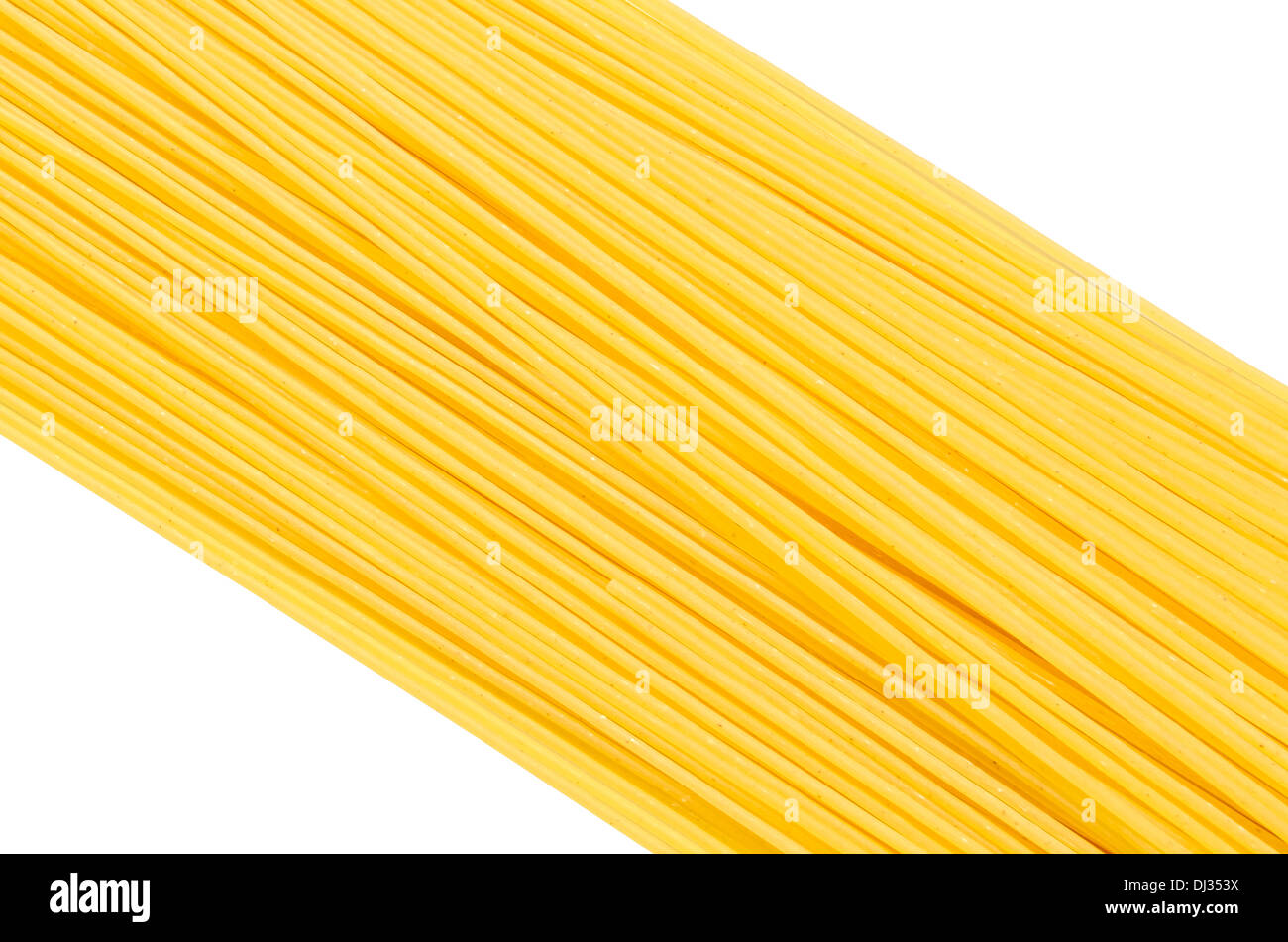 A Pile of Raw Traditional Spaghetti Close-up Isolated on White Stock ...
