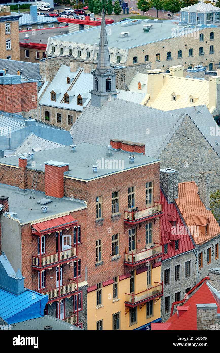 Colorful old roof of architecture in Quebec City Stock Photo - Alamy