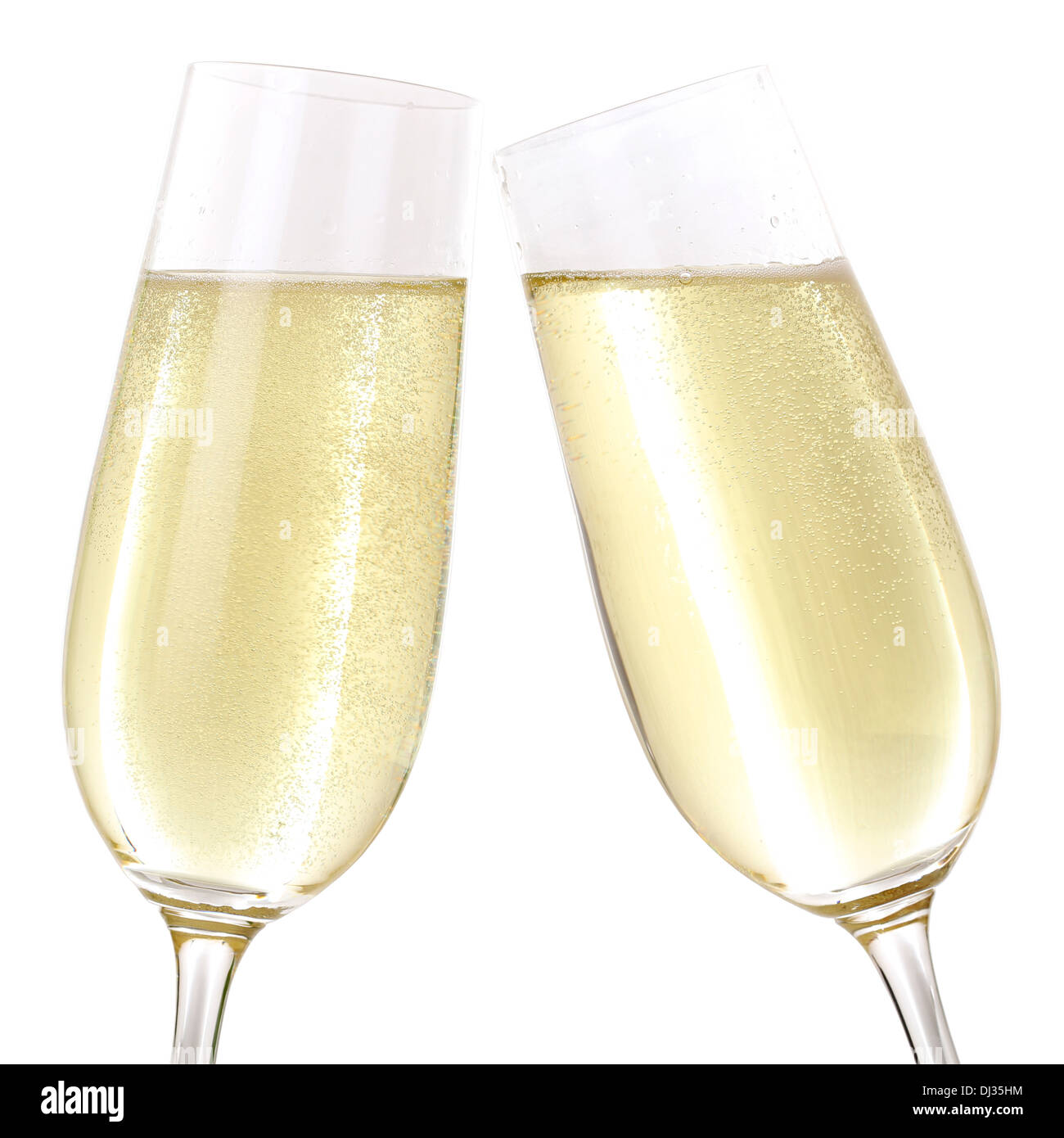 Two champagne glasses clinking hi-res stock photography and images - Alamy