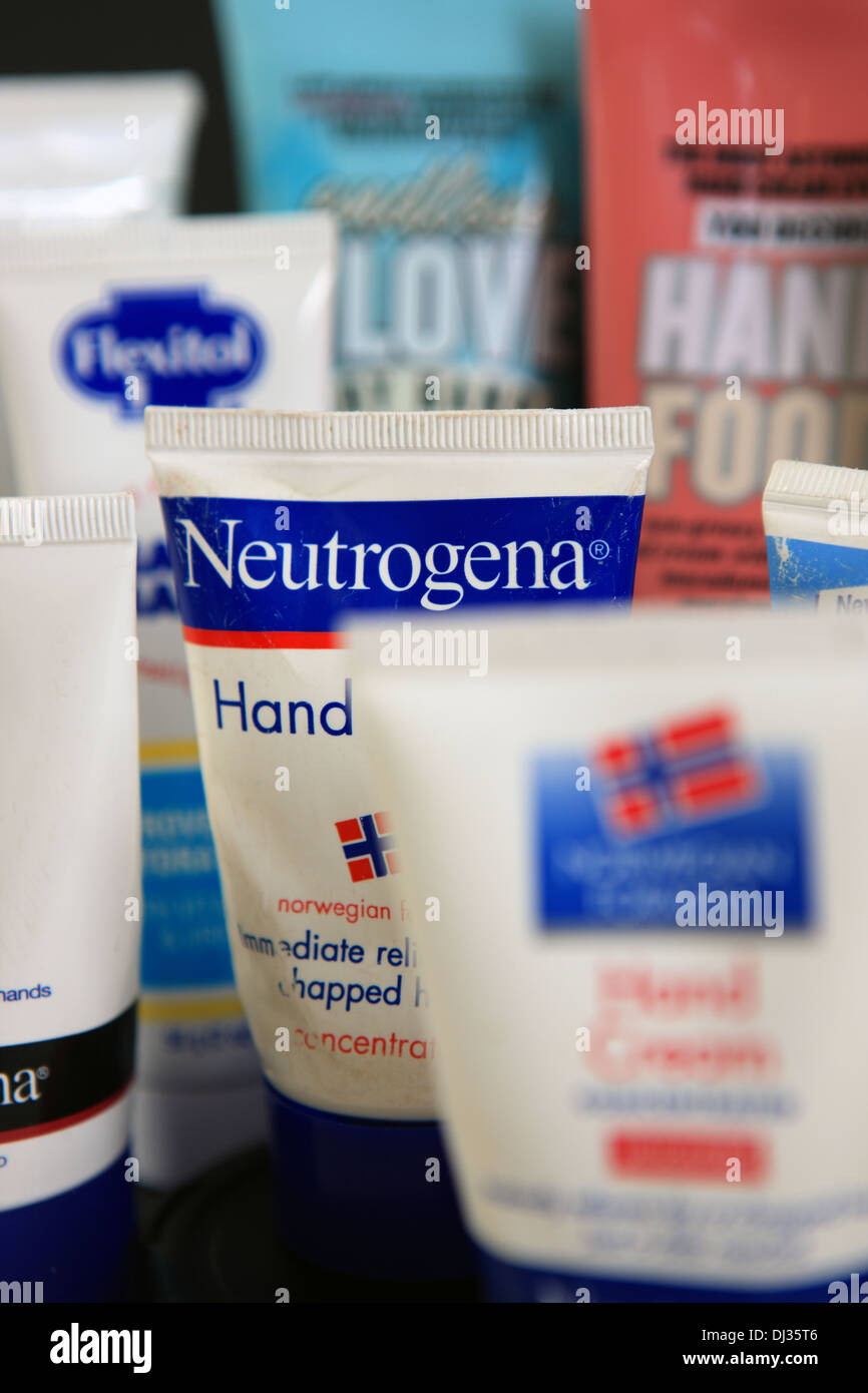 Various hand cream products Stock Photo - Alamy