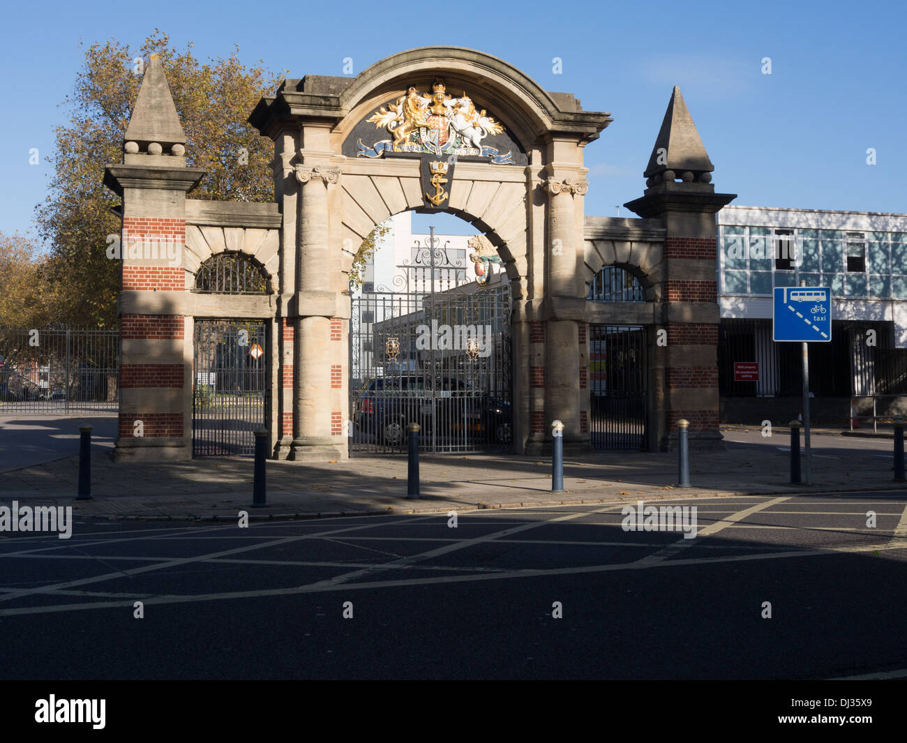 The main entrance to HMS Nelson, the administrative support centre and ...