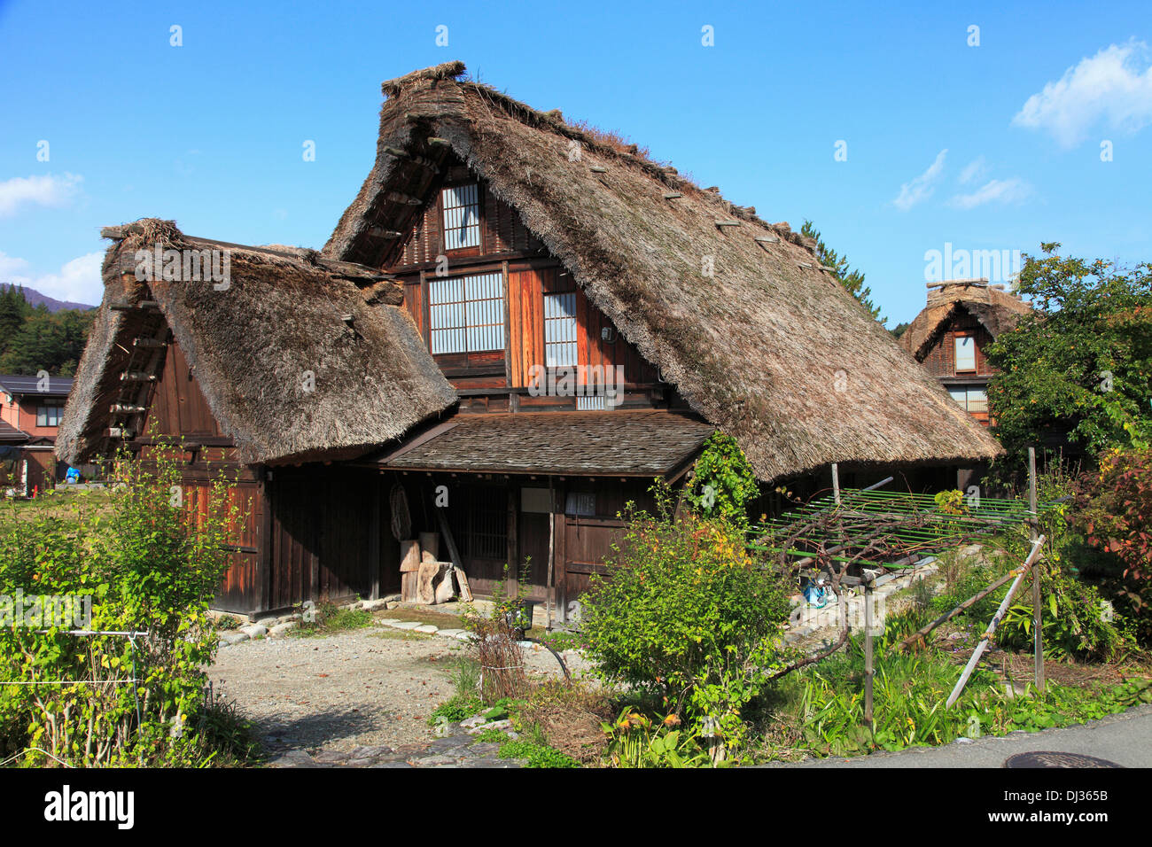 Japan, Hida, Shirakawa-go, Ogimachi, gassho-zukuri, traditional house ...