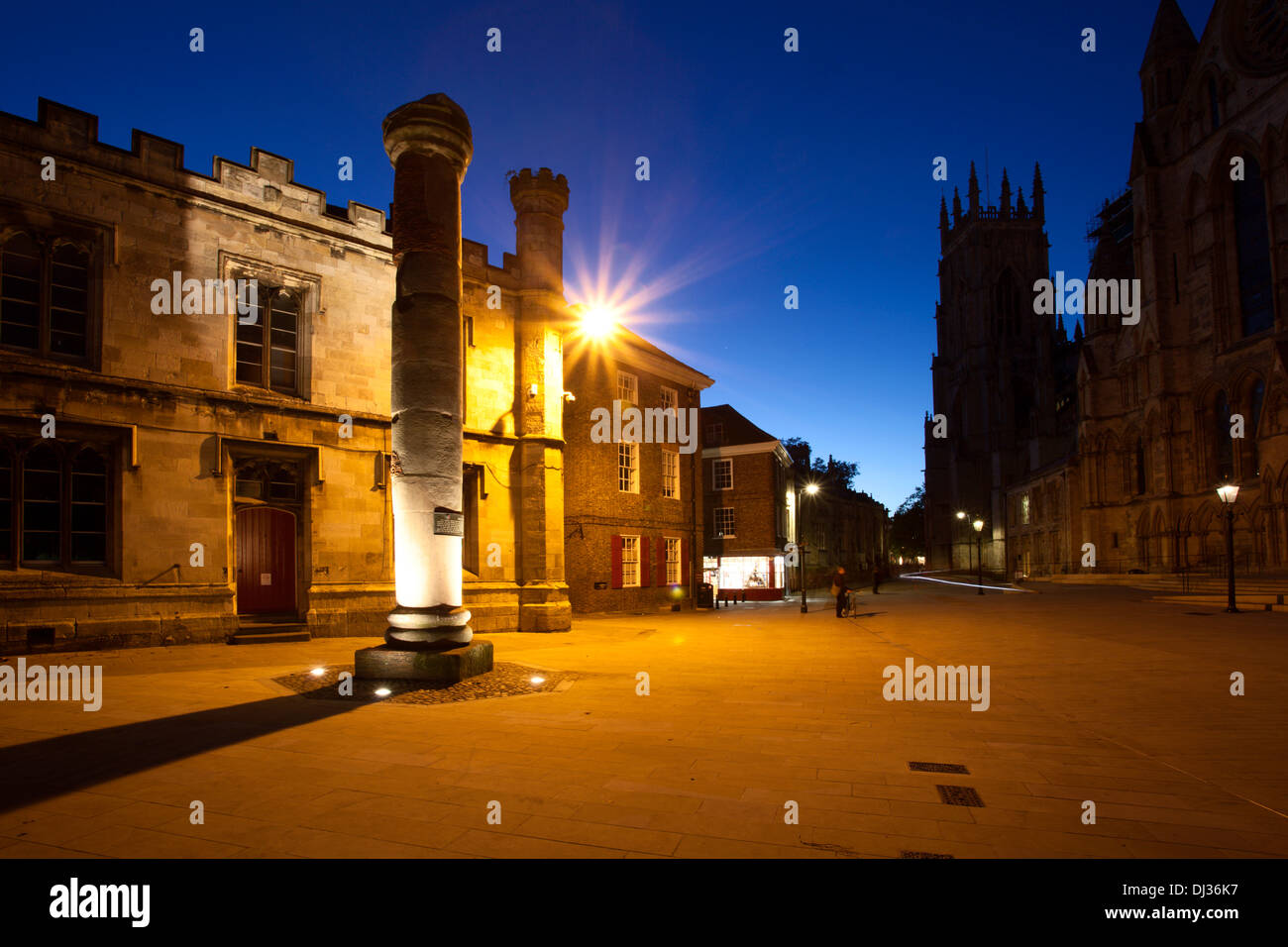 Roman Column and York Minster from Minster Piazza City of York ...