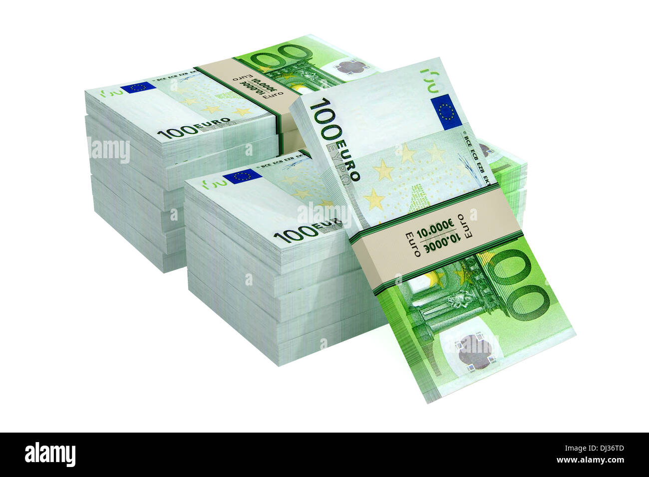 100 Euro bills isolated on white background Stock Photo - Alamy