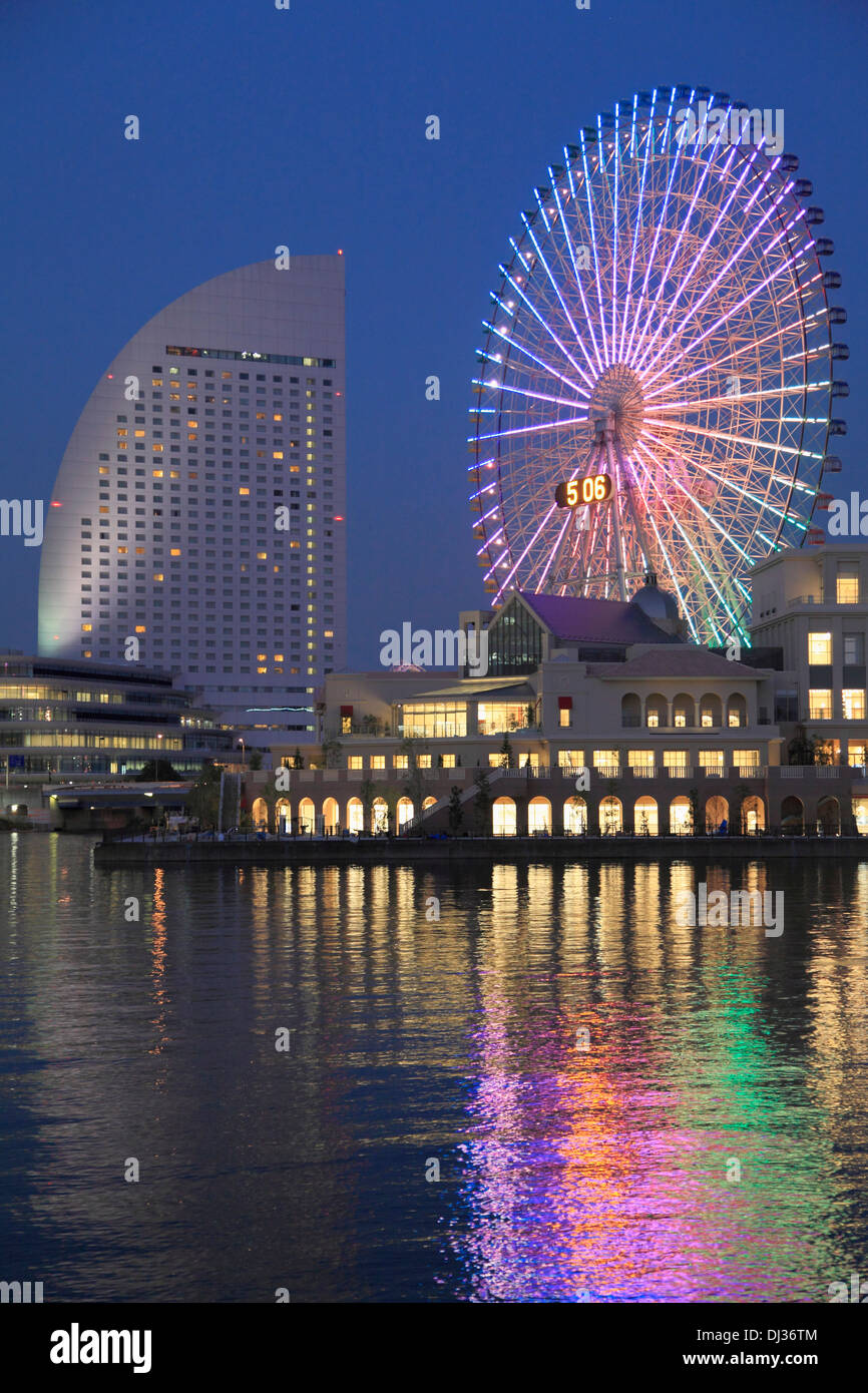 Japan, Yokohama, Minato Mirai, InterContinental, Ferris Wheel Stock ...