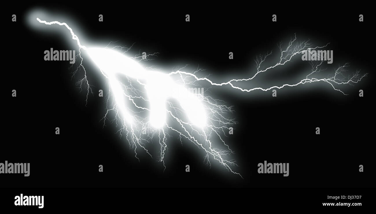 White thunder on black background hi-res stock photography and images ...