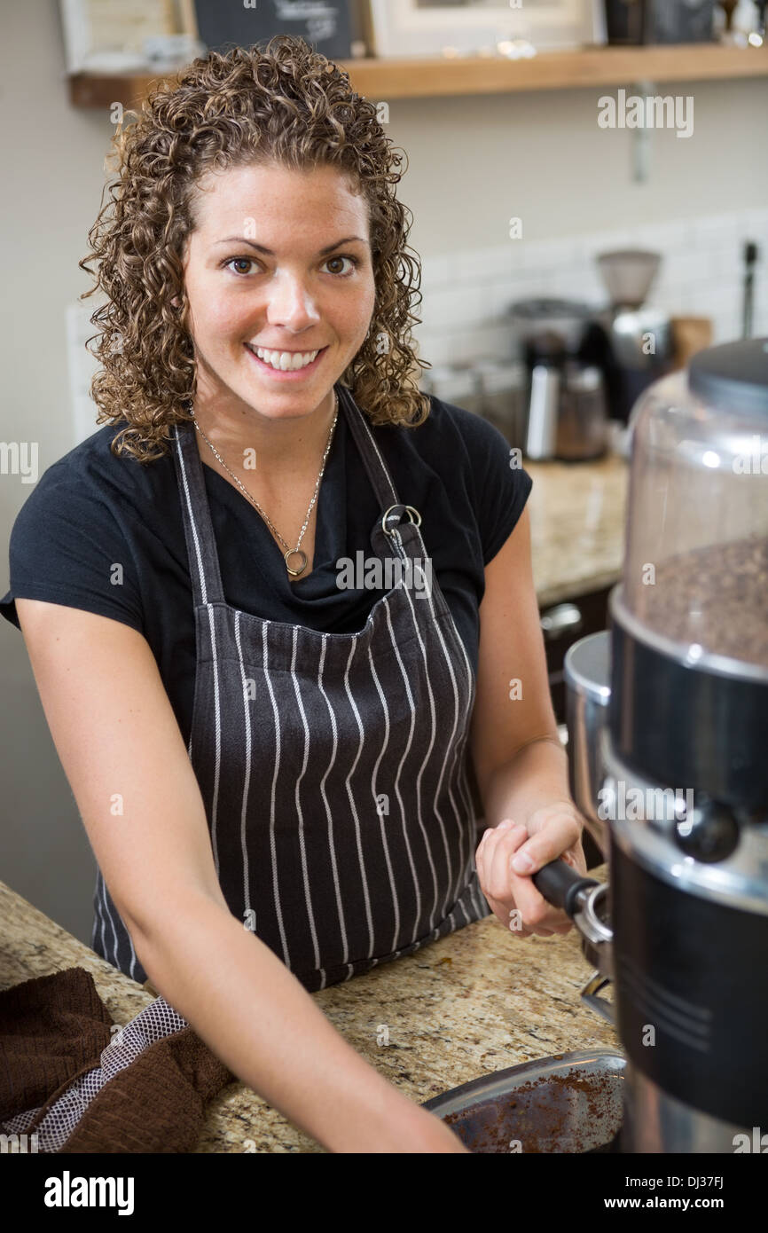 Barista Preparing Coffee In Cafe Stock Photo - Alamy