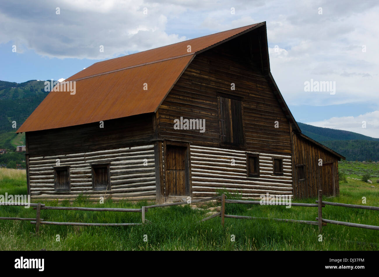 The old barn at Steamboat Springs, Colorado is an iconic fixture Stock ...