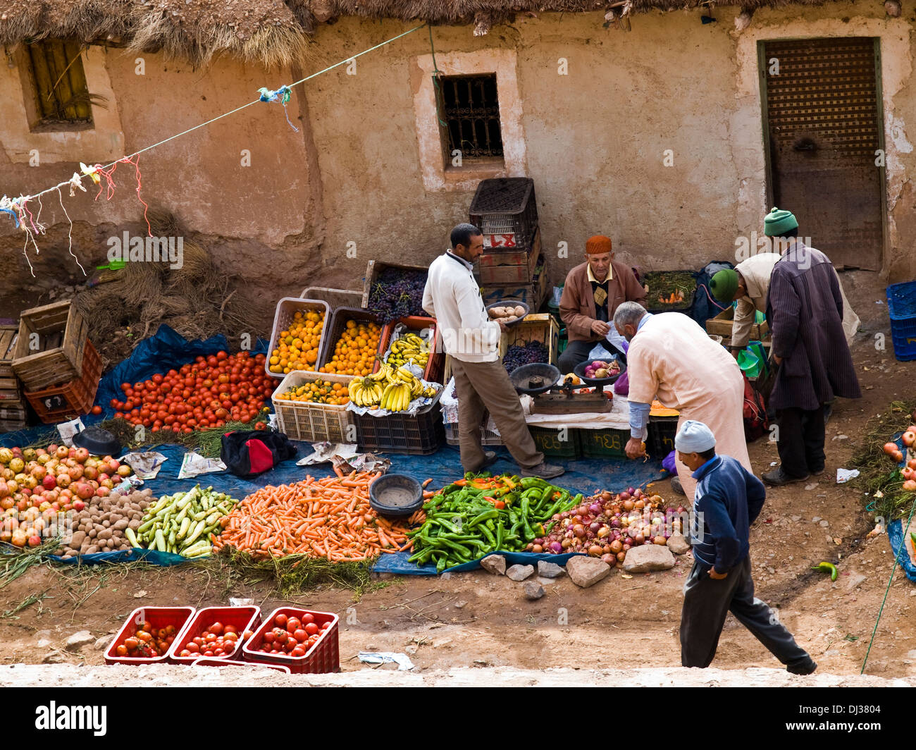 Souk (market) day in the remote Berber village of Tabant,in the ...