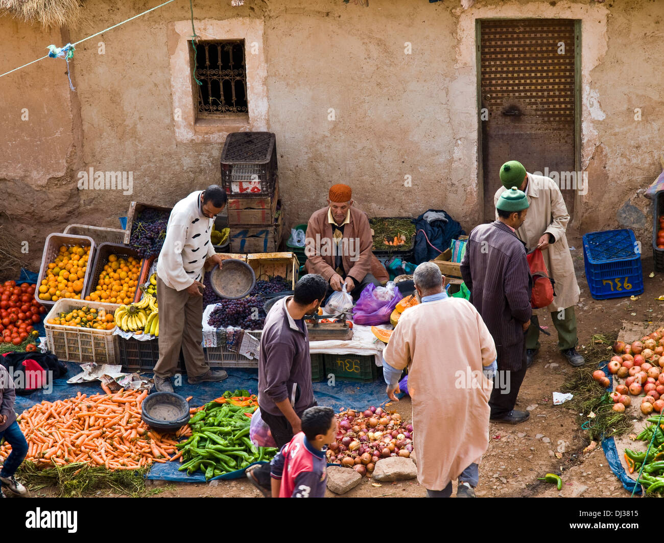 Souk (market) day in the remote Berber village of Tabant,in the ...