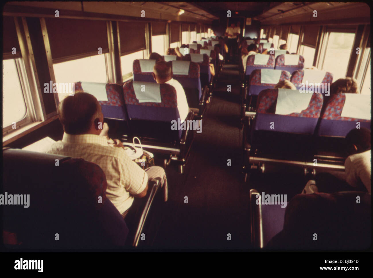 Amtrak passenger train coach enroute from chicago to washington hi-res ...