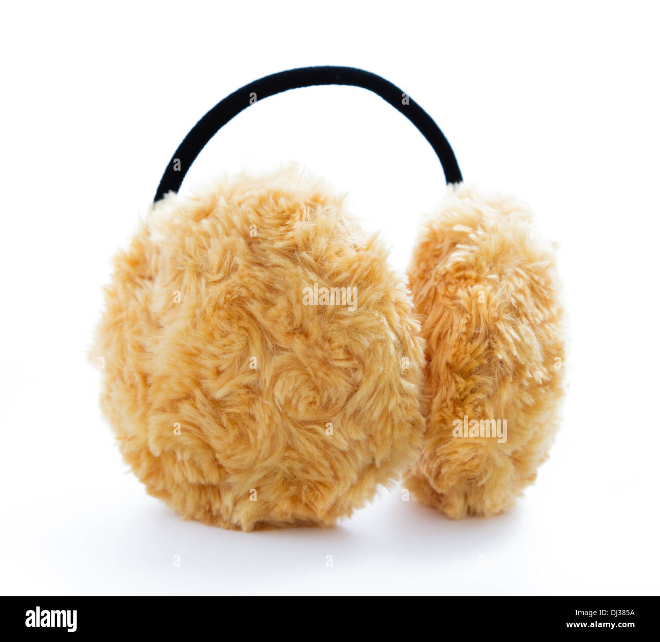 Brown Fuzzy Earmuffs Isolated on White background Stock Photo - Alamy