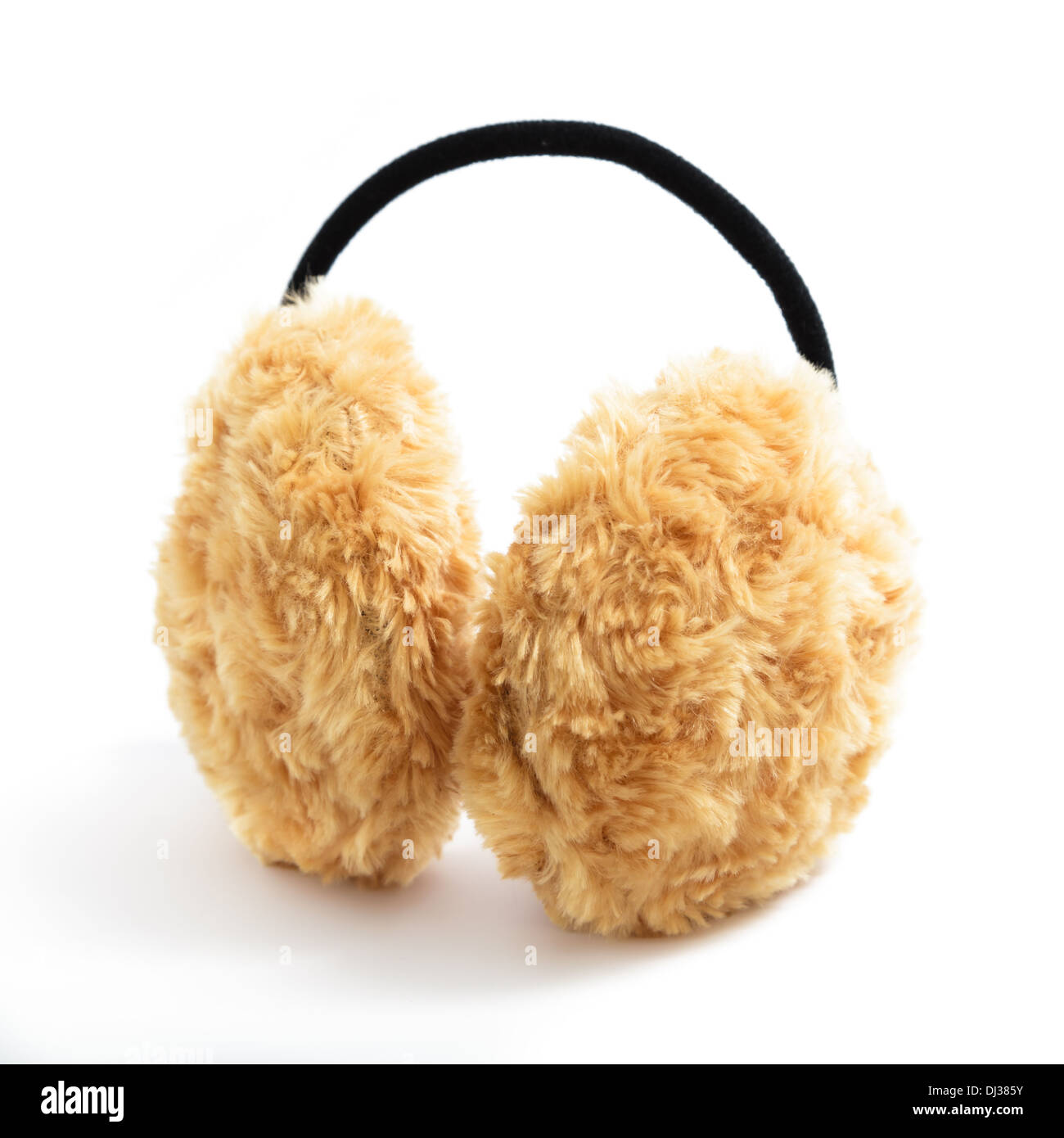 Brown Fuzzy Earmuffs Isolated on White background Stock Photo - Alamy